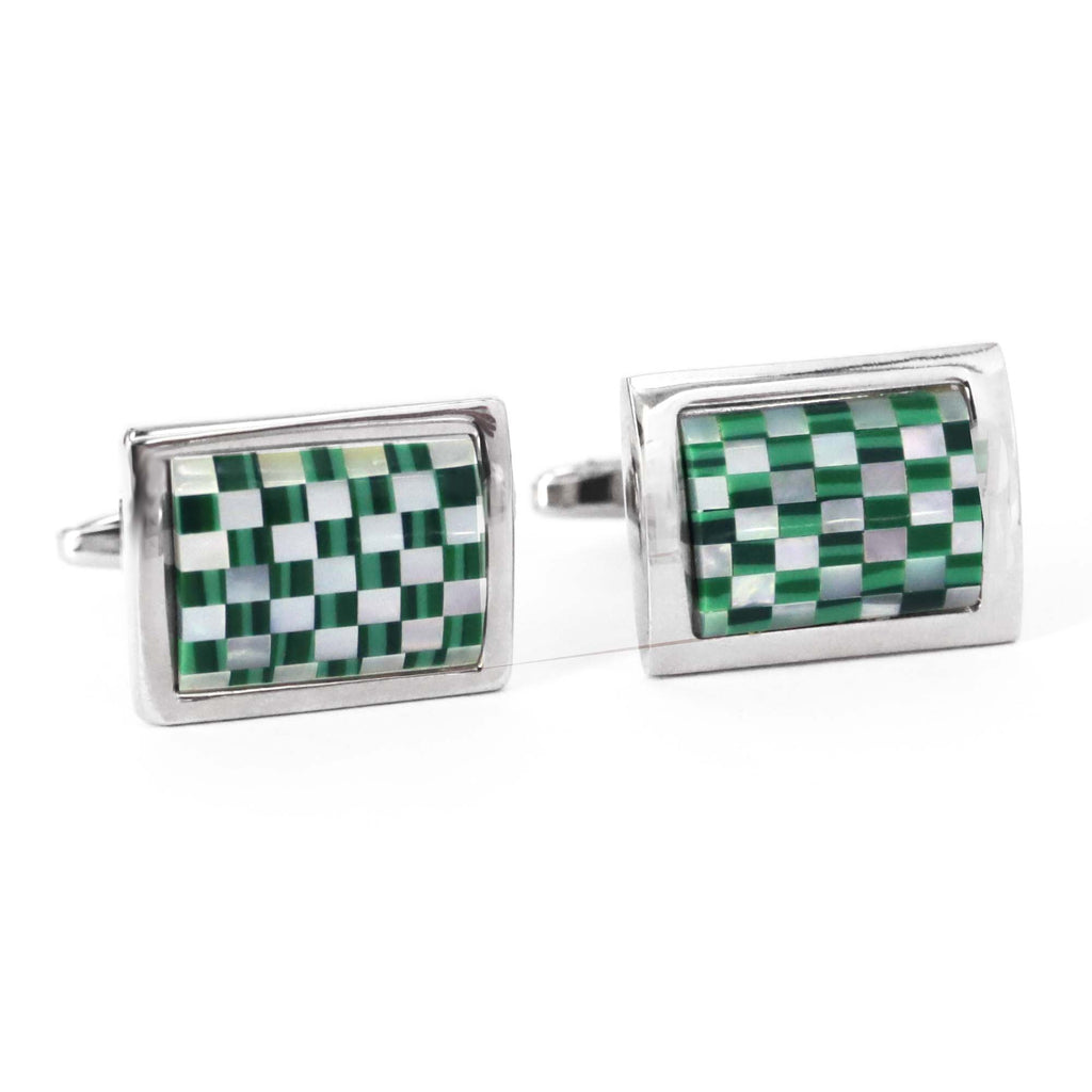 mosaice green cufflinks