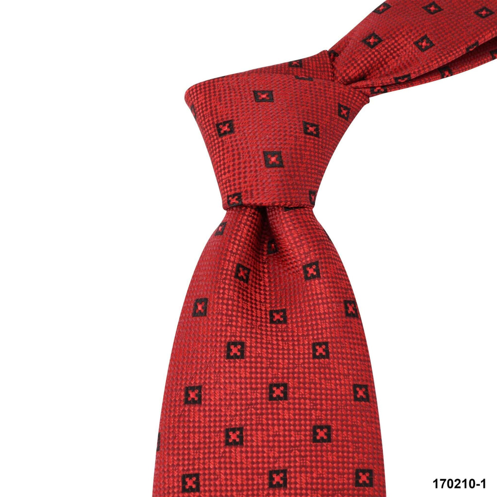 8cm Red Cross Motif Detail Woven Tie (Online Exclusive)