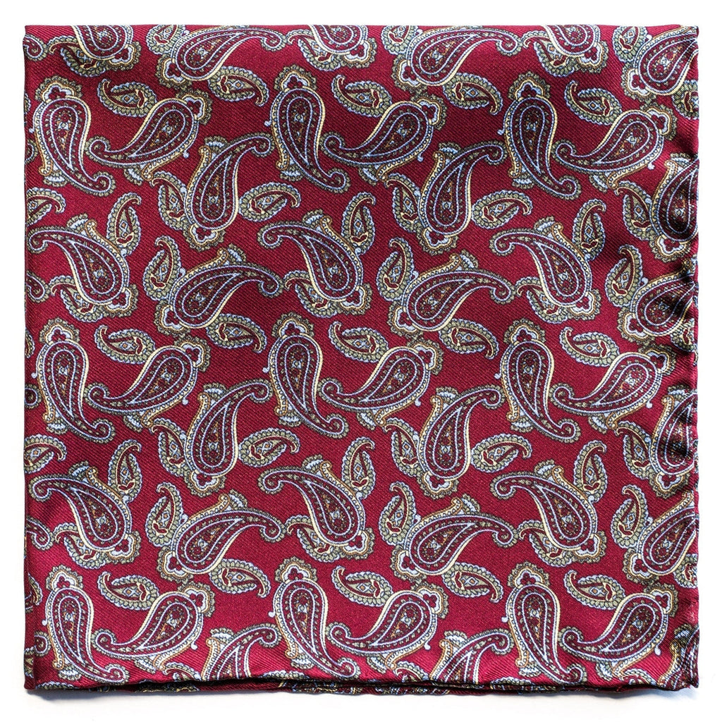 Red Paisley Pocket Square