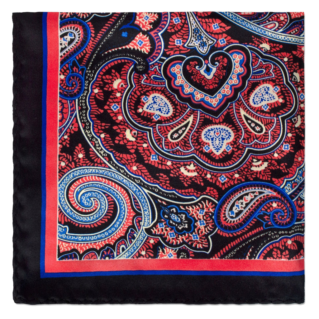Wide Paisley Design Pocket Square J